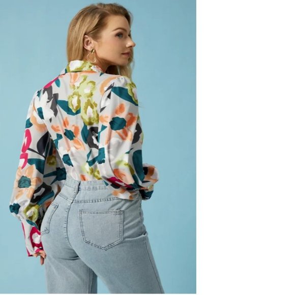 STYLEWE | Tops | Stylewe Womens Multicolor Collar Regular Fit Lantern ...